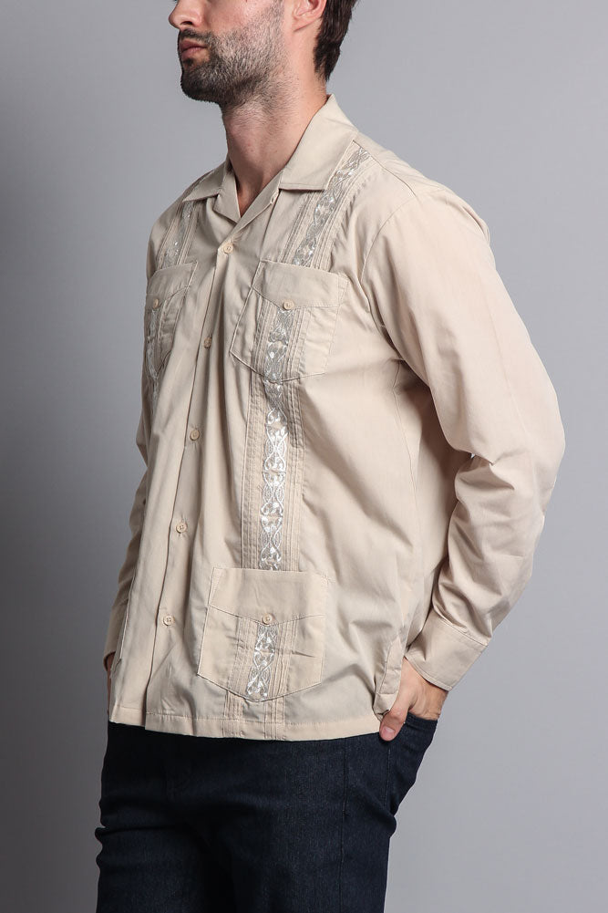 Men's Long Sleeve Cuban Style Guayabera Shirt – G-Style USA