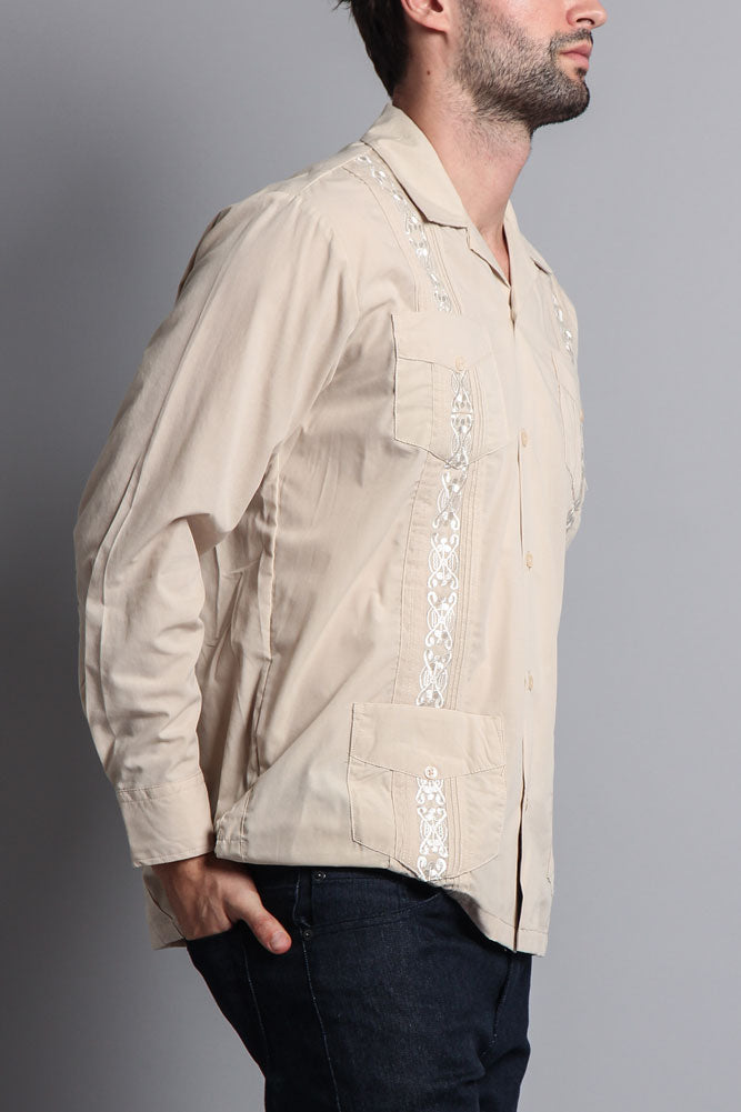 Men's Long Sleeve Cuban Style Guayabera Shirt – G-Style USA