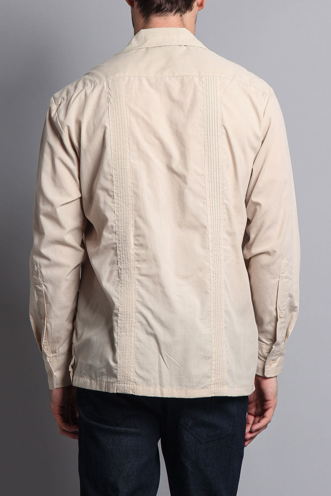 Men's Long Sleeve Cuban Style Guayabera Shirt – G-Style USA