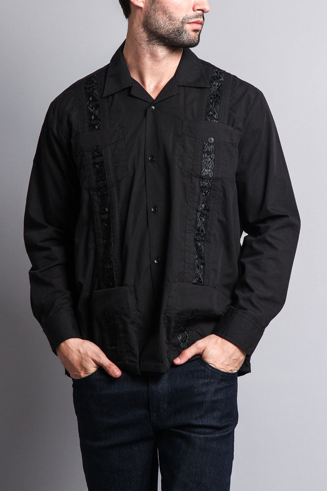 Men's Long Sleeve Cuban Style Guayabera Shirt – G-Style USA