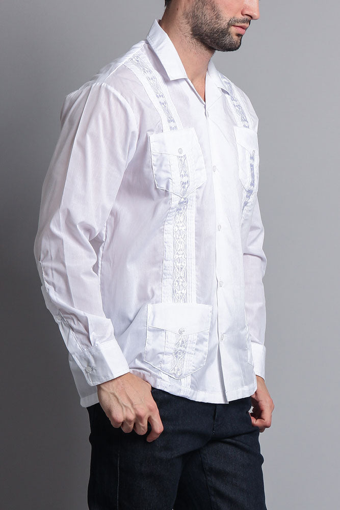 Men's Long Sleeve Cuban Style Guayabera Shirt – G-Style USA