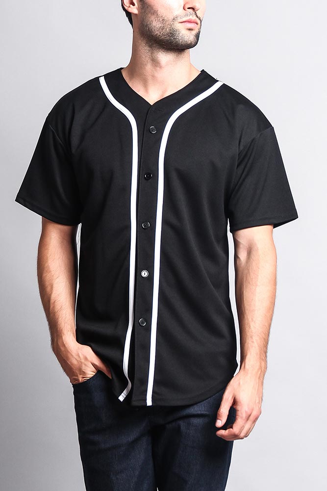 Baseball Button Down Short Sleeve Jersey – G-Style USA