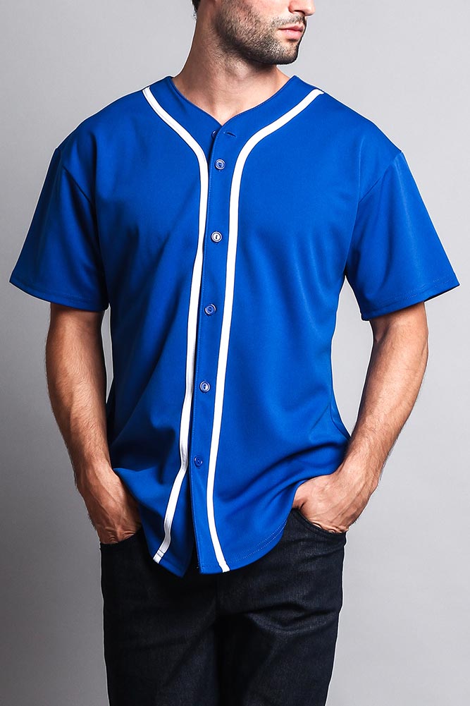 Baseball Button Down Short Sleeve Jersey – G-Style USA