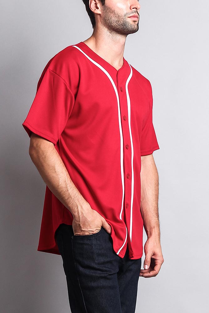 Baseball Button Down Short Sleeve Jersey – G-Style USA