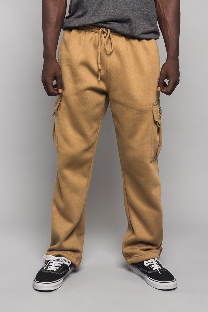 Men's Solid Fleece Heavyweight Cargo Sweat Pants – G-Style USA