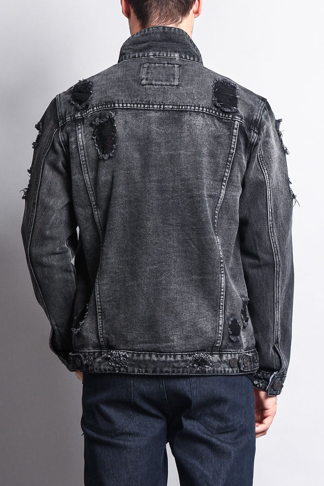Distressed Faded Denim Jacket – G-Style USA
