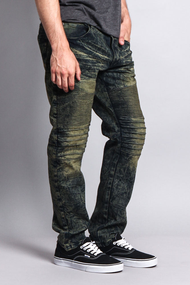 Stain Wash Biker Denim Jeans – G-Style USA