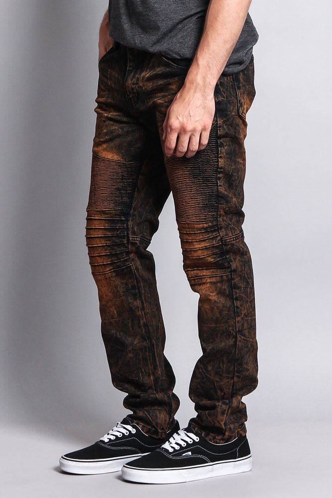 Stain Wash Biker Denim Jeans – G-Style USA