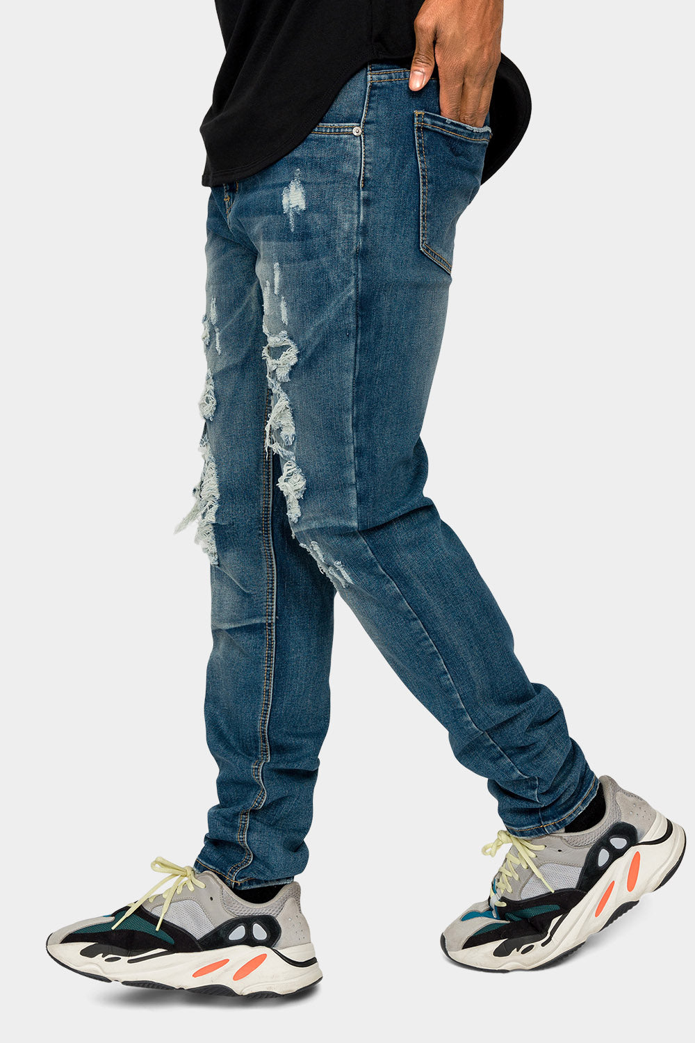 Faded Ripped Repair Denim Jeans – G-Style USA