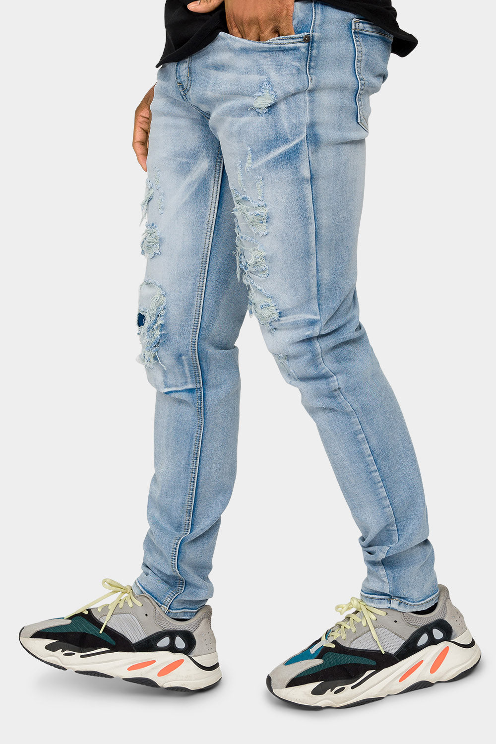 Faded Ripped Repair Denim Jeans – G-Style USA