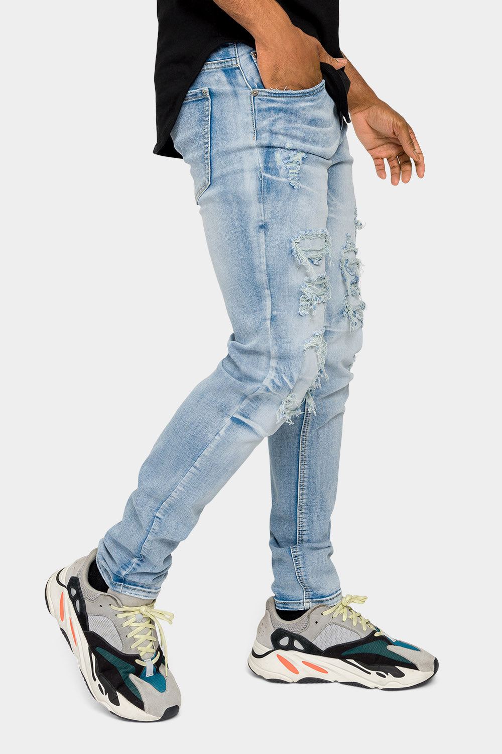 Faded Ripped Repair Denim Jeans – G-Style USA