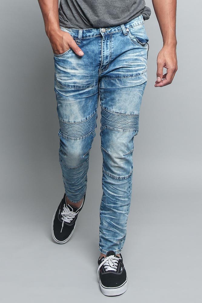 Moto Biker Denim Jeans – G-Style USA