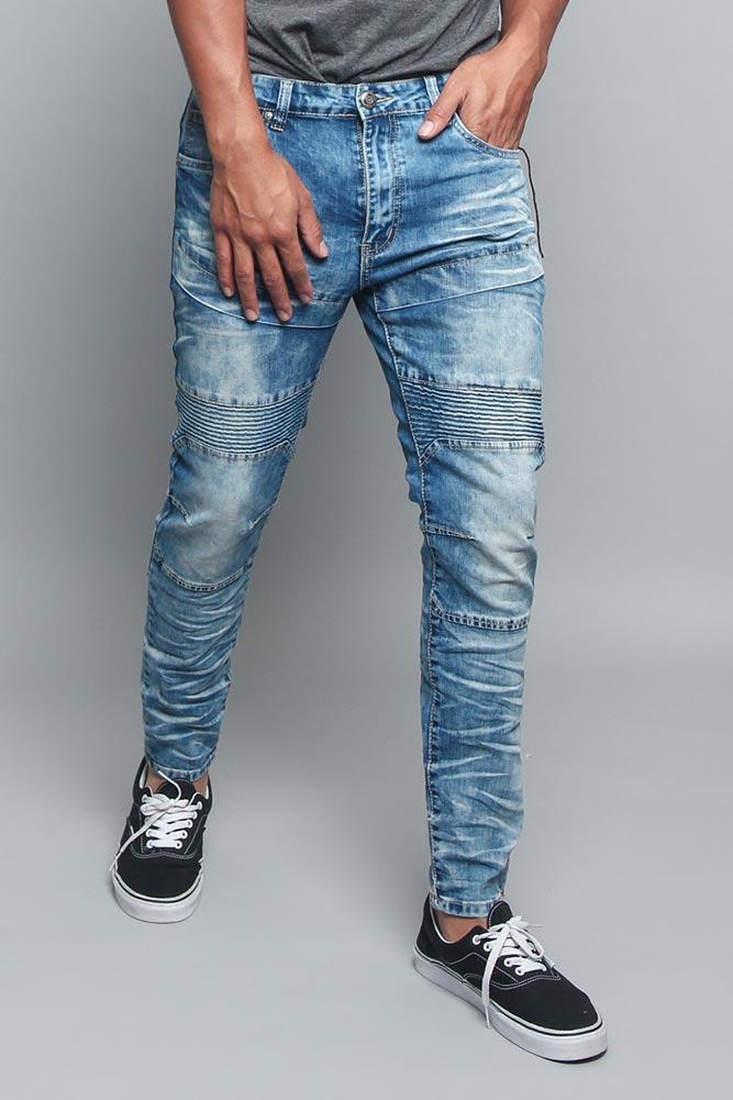 Moto Biker Denim Jeans – G-Style USA