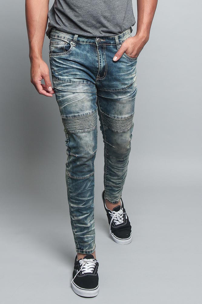 Moto Biker Denim Jeans – G-Style USA