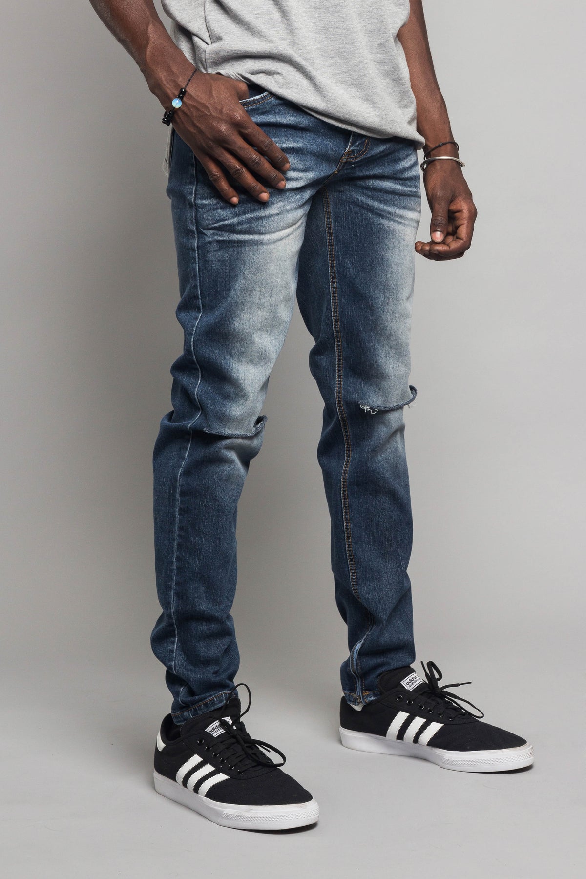 Knee Cut Denim Skinny Jeans – G-Style USA