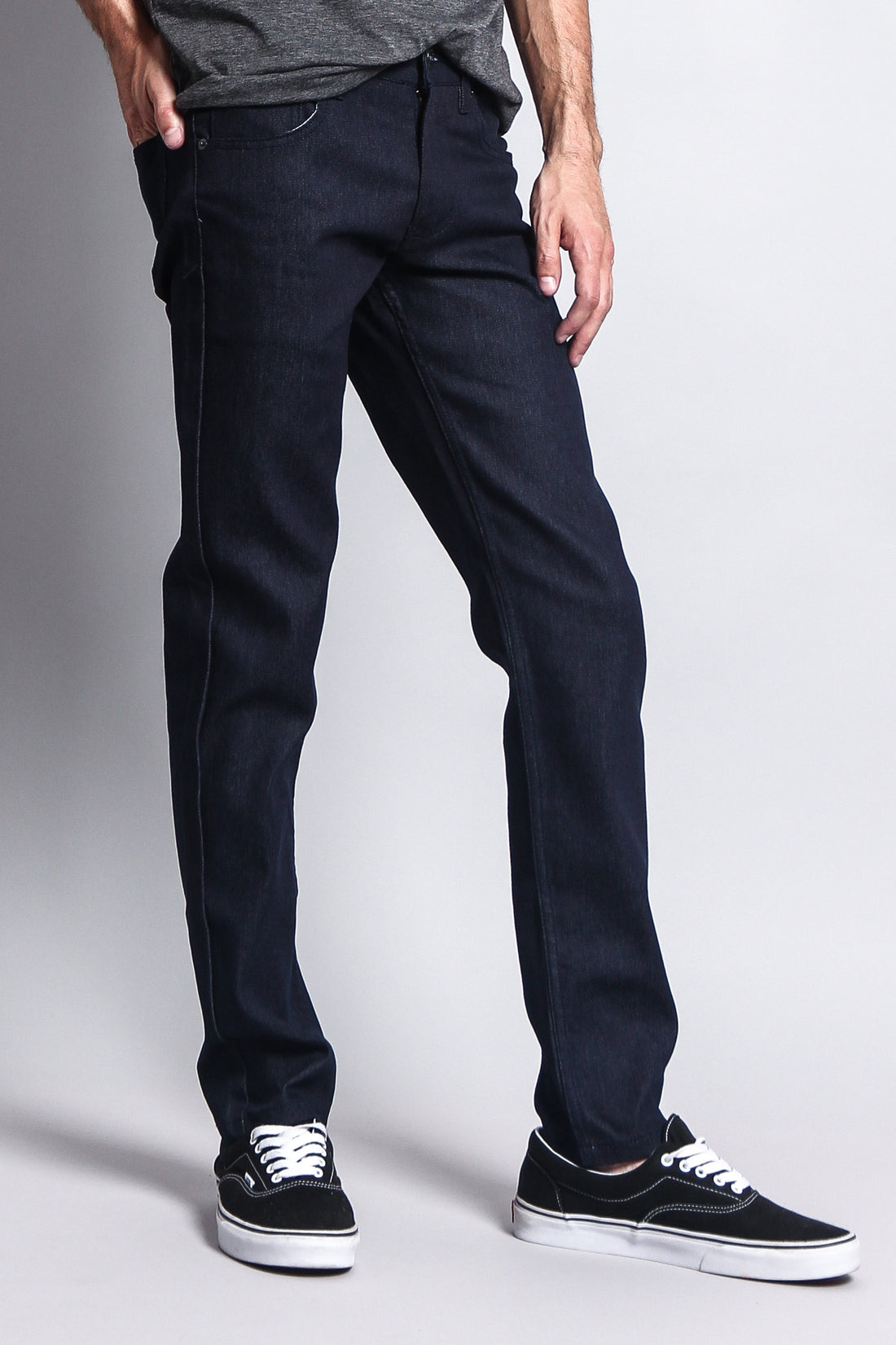 Men's Skinny Fit Raw Denim Jeans (Indigo)