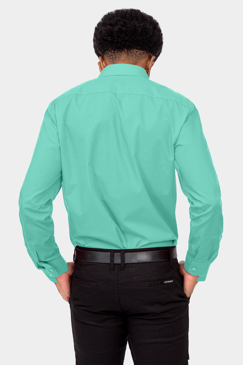 Men's Basic Solid Color Button Up Dress Shirt (Aqua) – G-Style USA