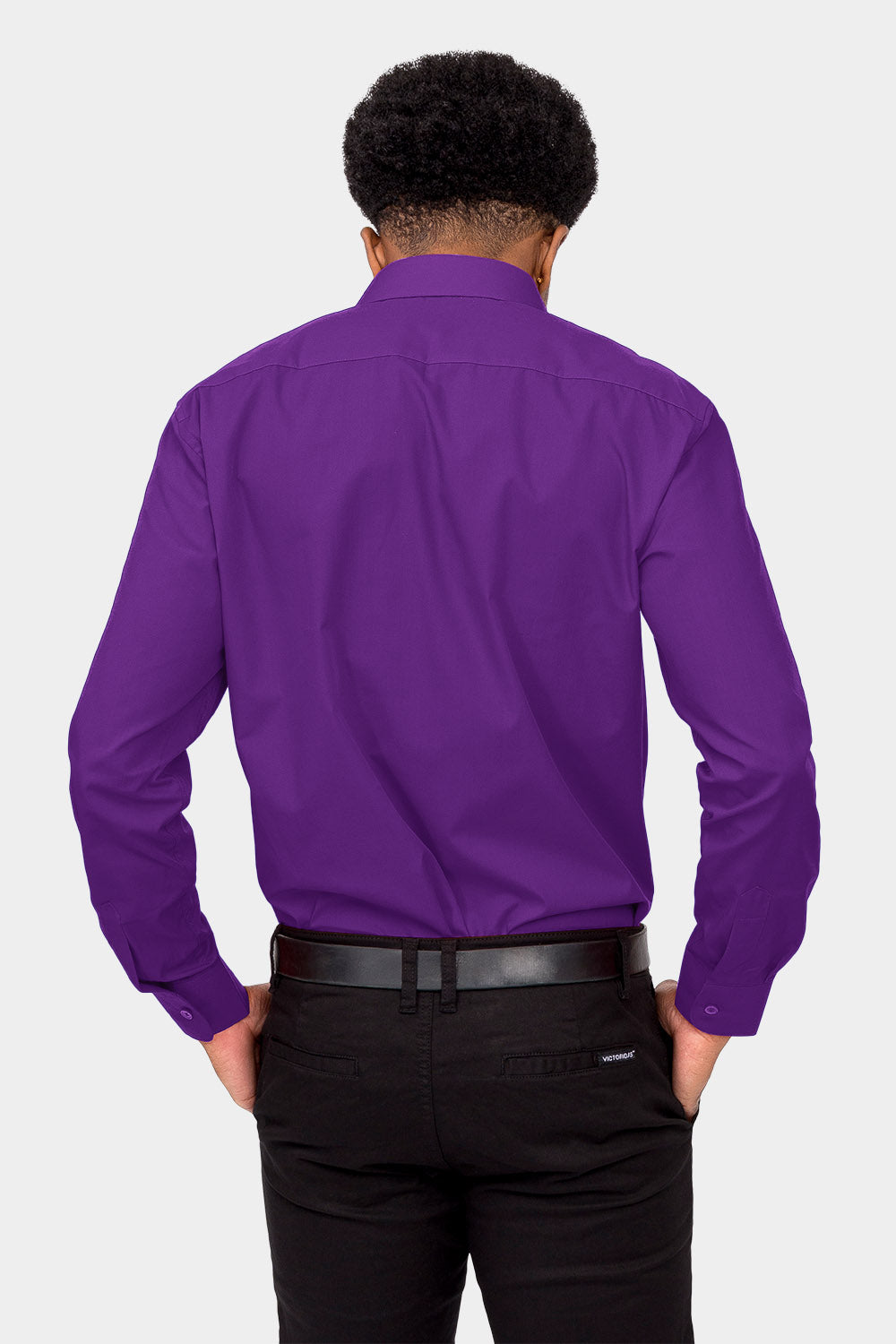 Men's Basic Solid Color Button Up Dress Shirt (Purple) – G-Style USA