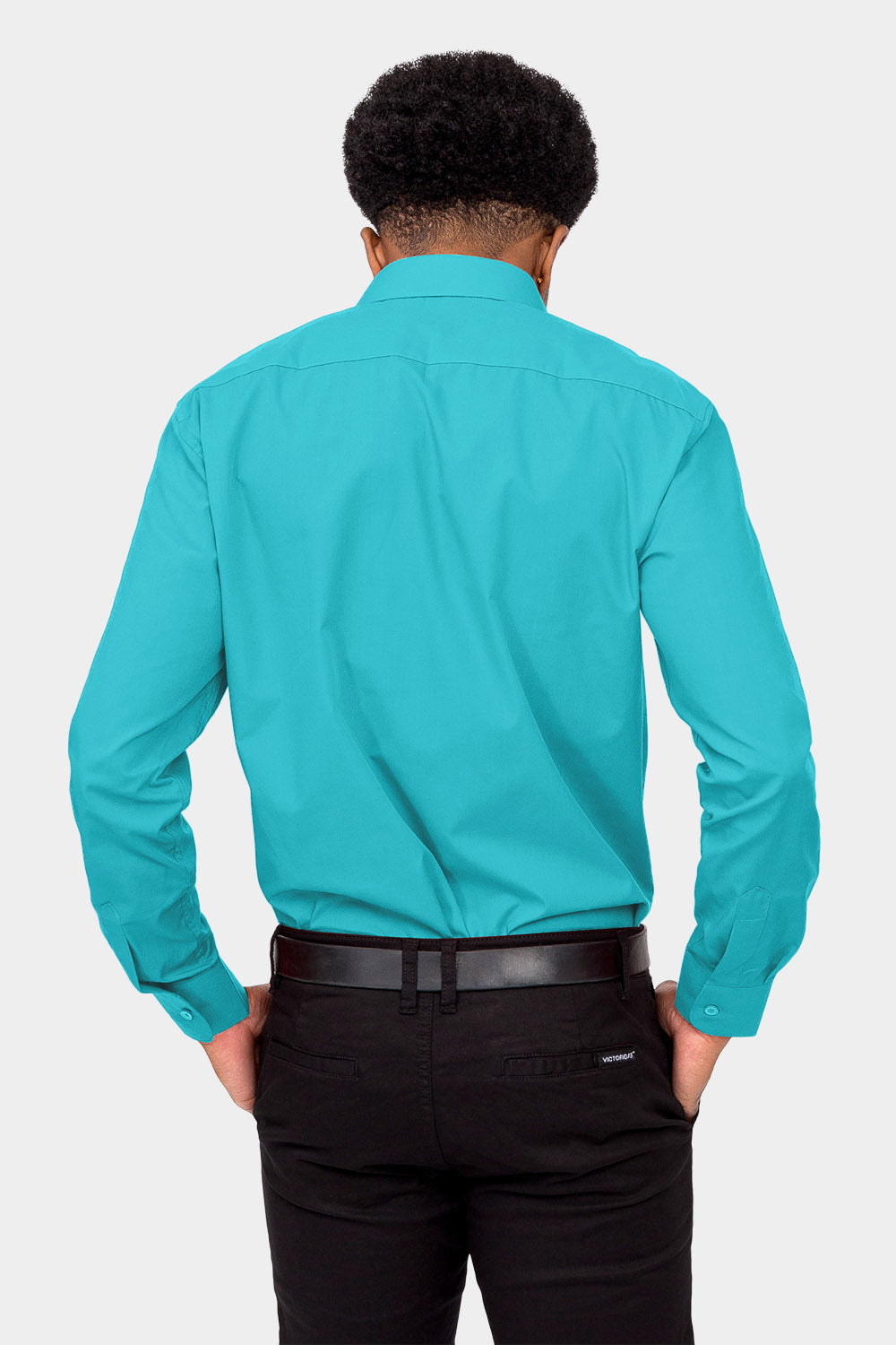 Men's Basic Solid Color Button Up Dress Shirt (Turquoise) – G-Style USA