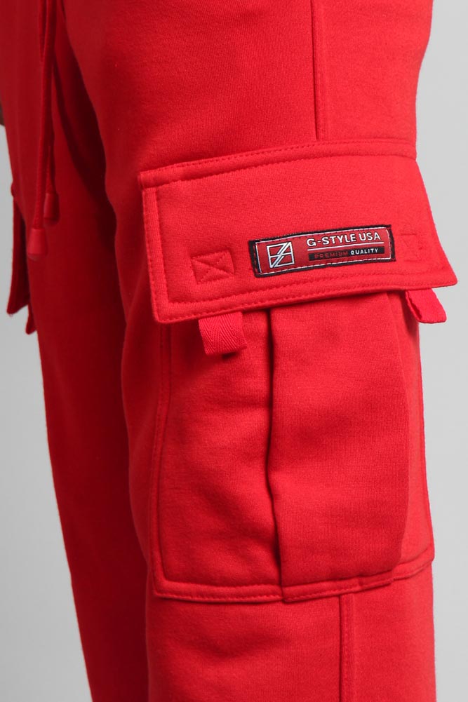 Men's Solid Fleece Heavyweight Cargo Sweat Pants – G-Style USA
