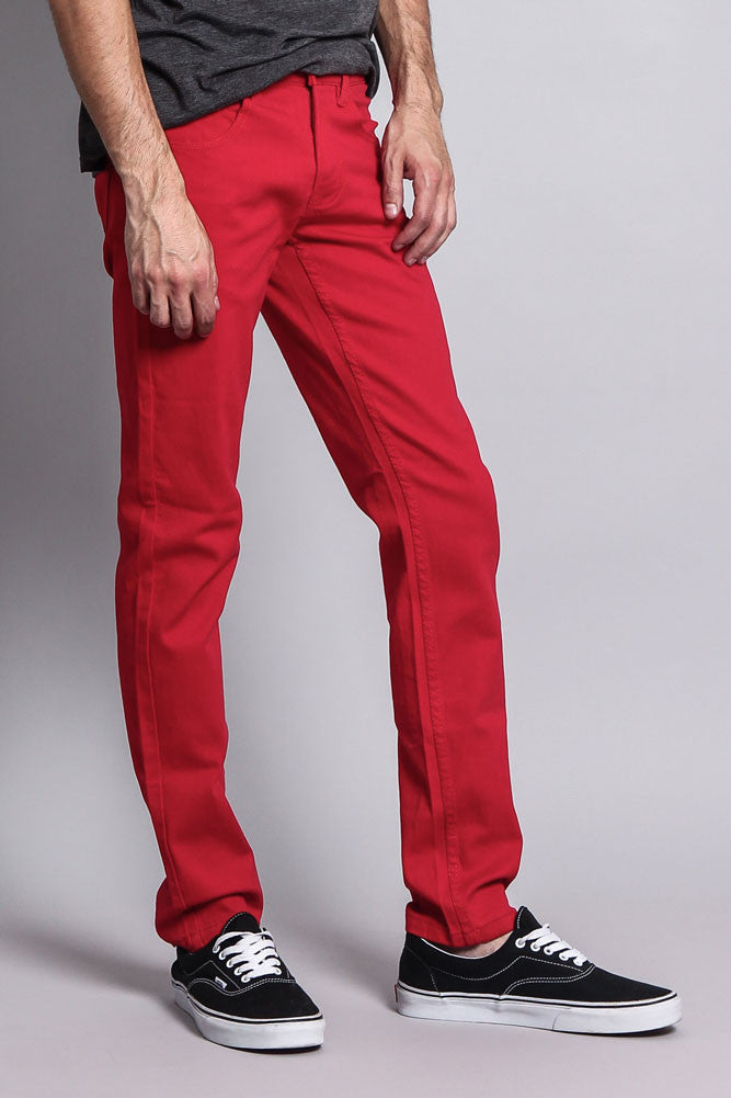 Men's Slim Fit Colored Jeans (Red) – G-Style USA