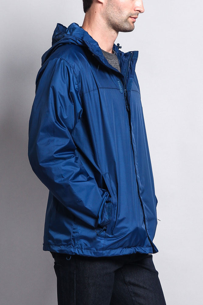 Solid Color Classic Hooded Windbreaker Jacket – G-Style USA