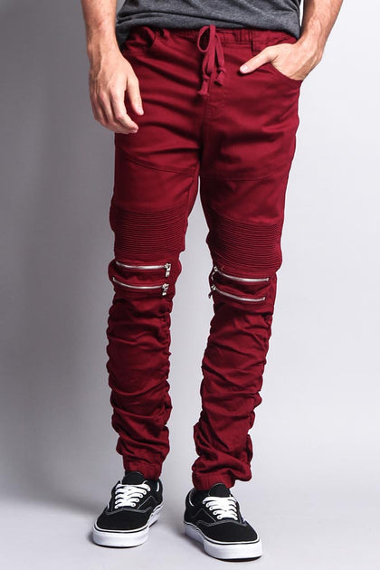 Scrunch Stacked Biker Twill Jogger Pants – G-Style USA