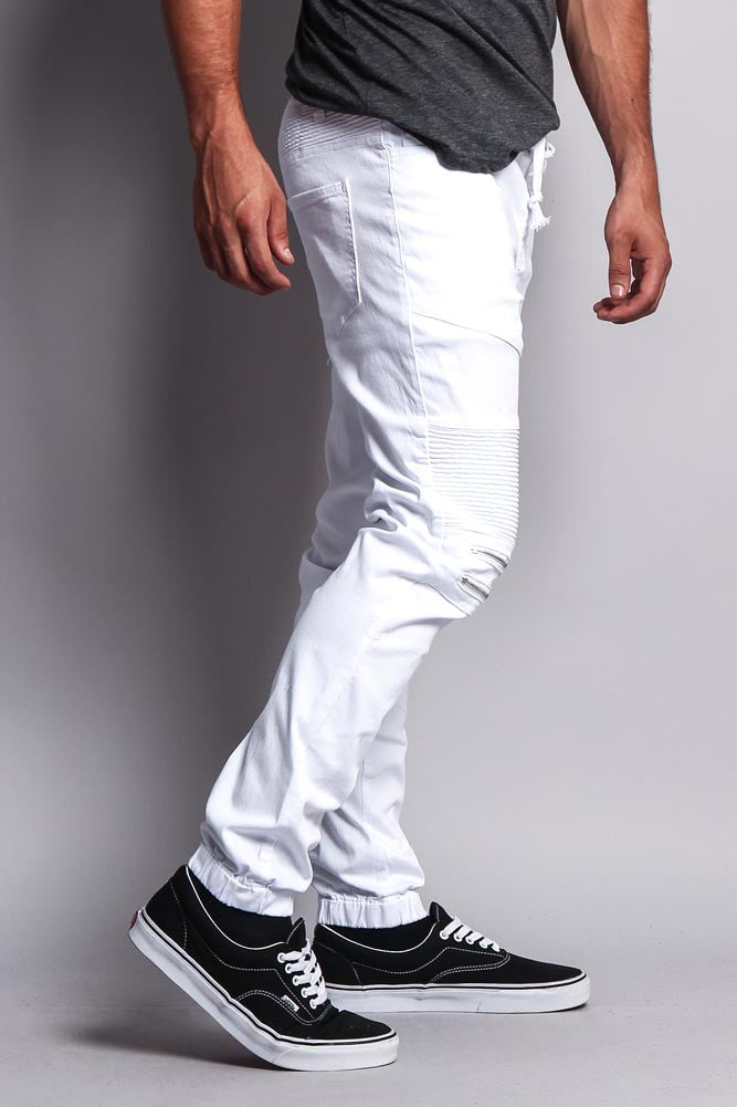 Zipper Knee Biker Twill Jogger Pants – G-Style USA