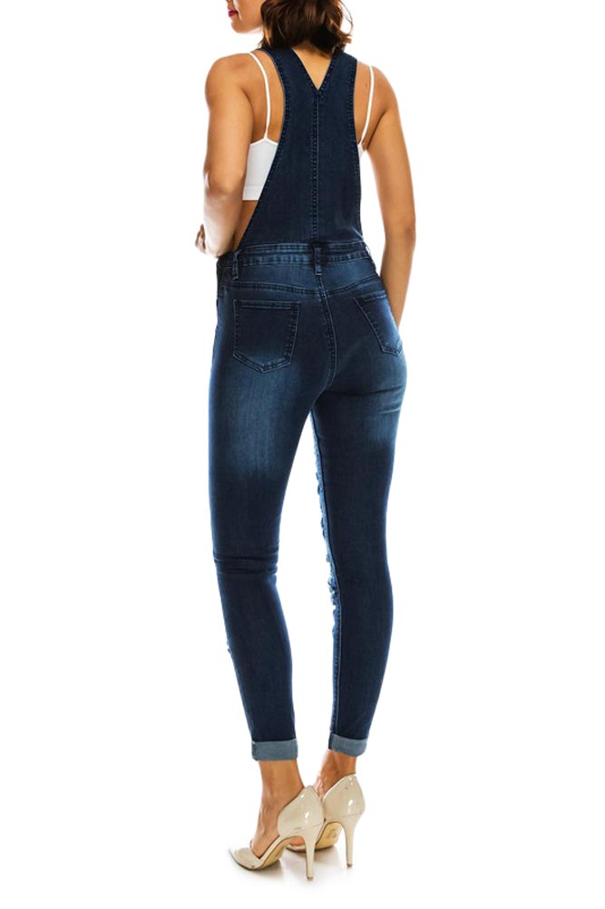 Women's Ripped Up Skinny Overalls – G-Style USA