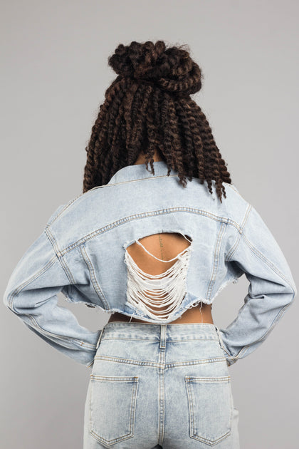 Cropped Backless Denim Jacket – G-Style USA