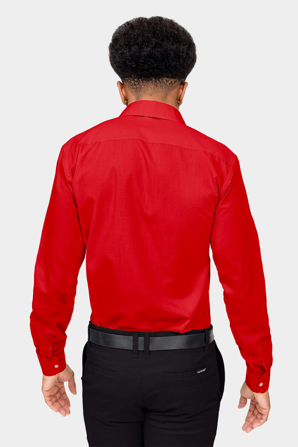 Men's Slim Fit Solid Color Dress Shirt (Red) – G-Style USA