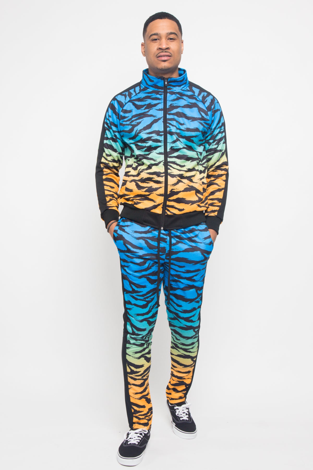 Ombre Gradient Tiger Stripe Tracksuit – G-Style USA