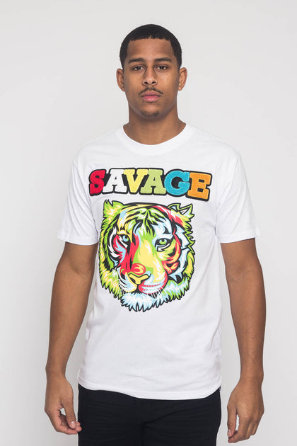 Colorful Chenille Patched Savage Tiger T-Shirt – G-Style USA