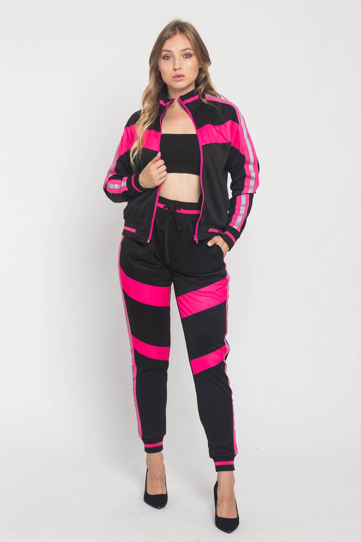 Reflective Neon Striped Track Suit – G-Style USA