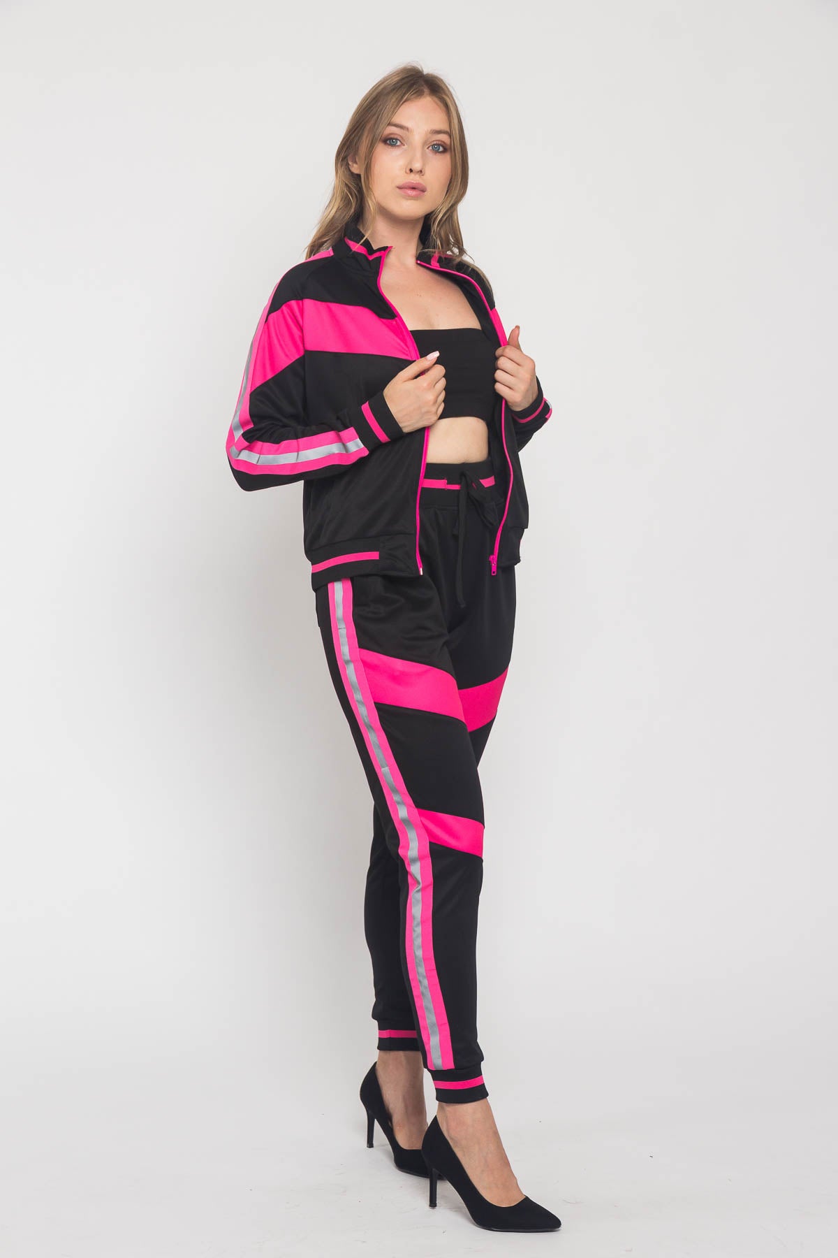 Reflective Neon Striped Track Suit – G-Style USA